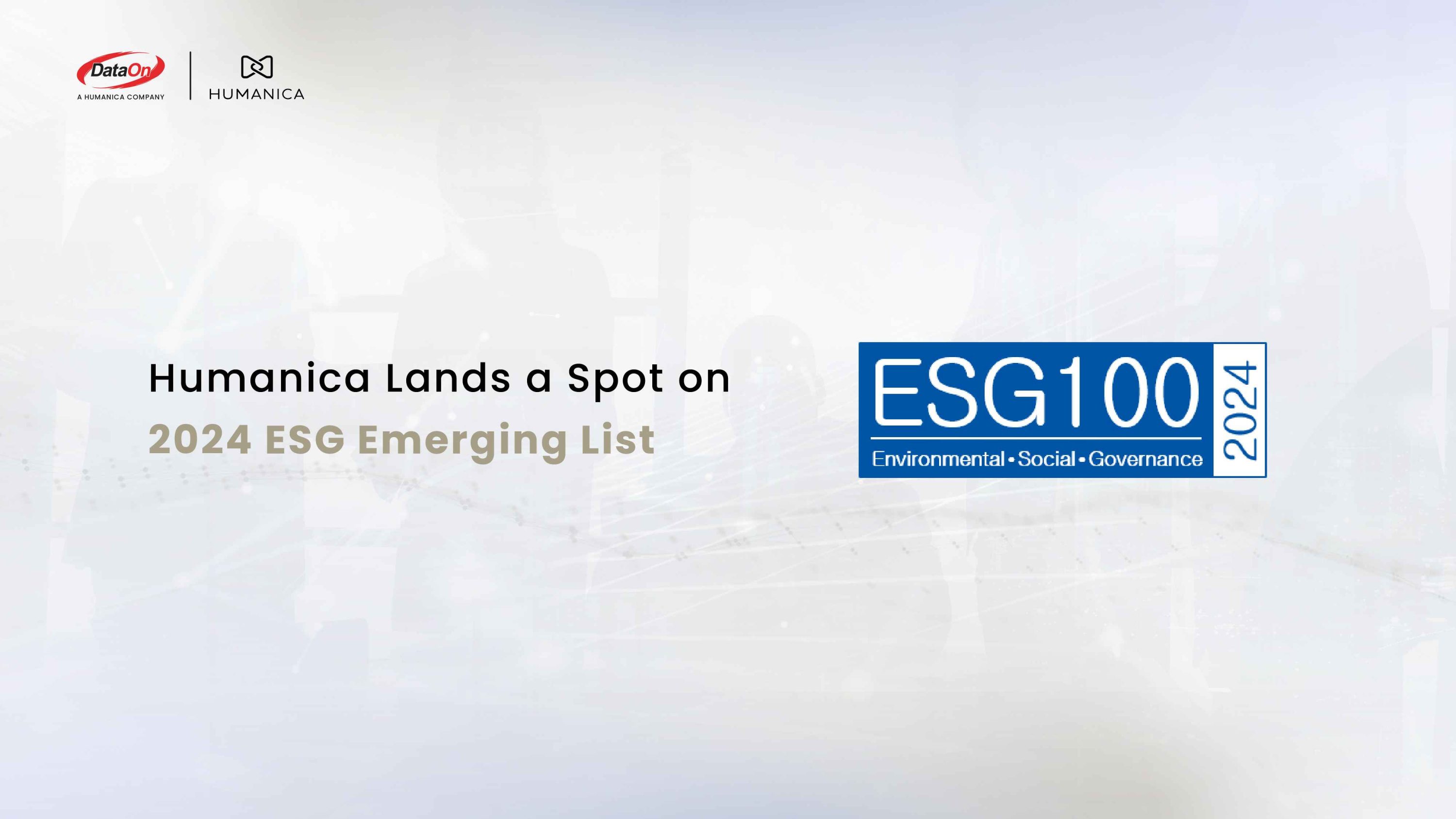 Humanica Recognized for Commitment to Sustainability on the 2024 ESG Emerging List - Humanica