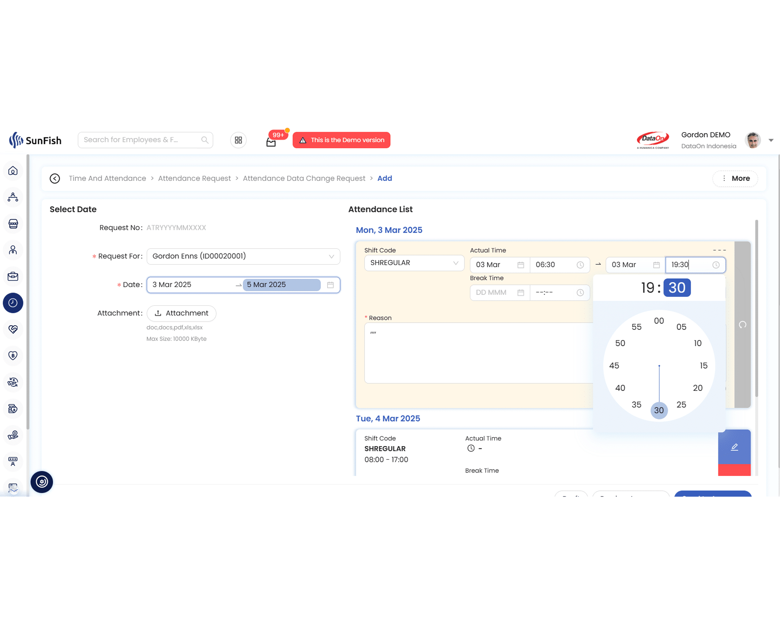 Employee SunFish Time Management | Workplaze | Humanica