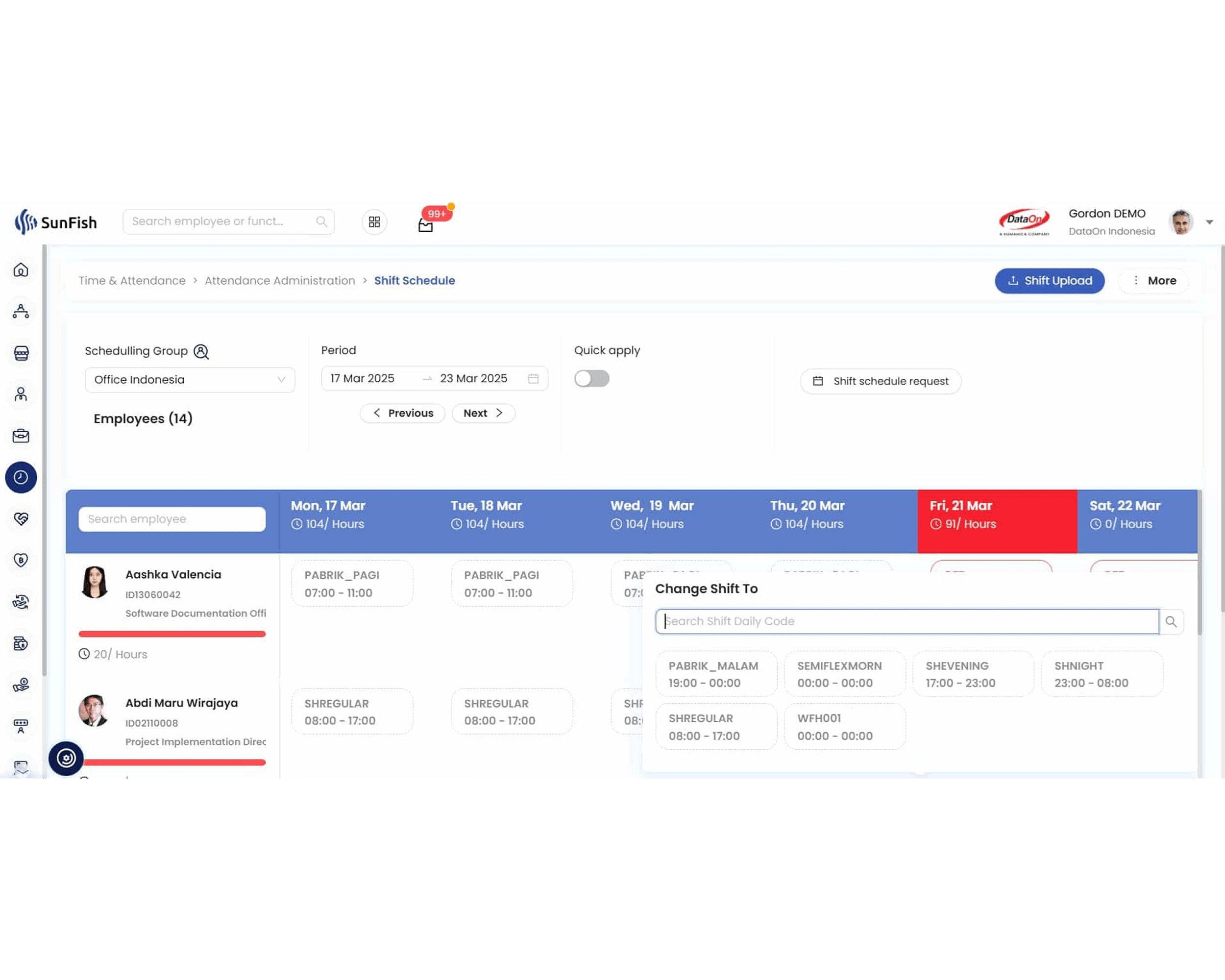 Employee SunFish Time Management | Workplaze | Humanica
